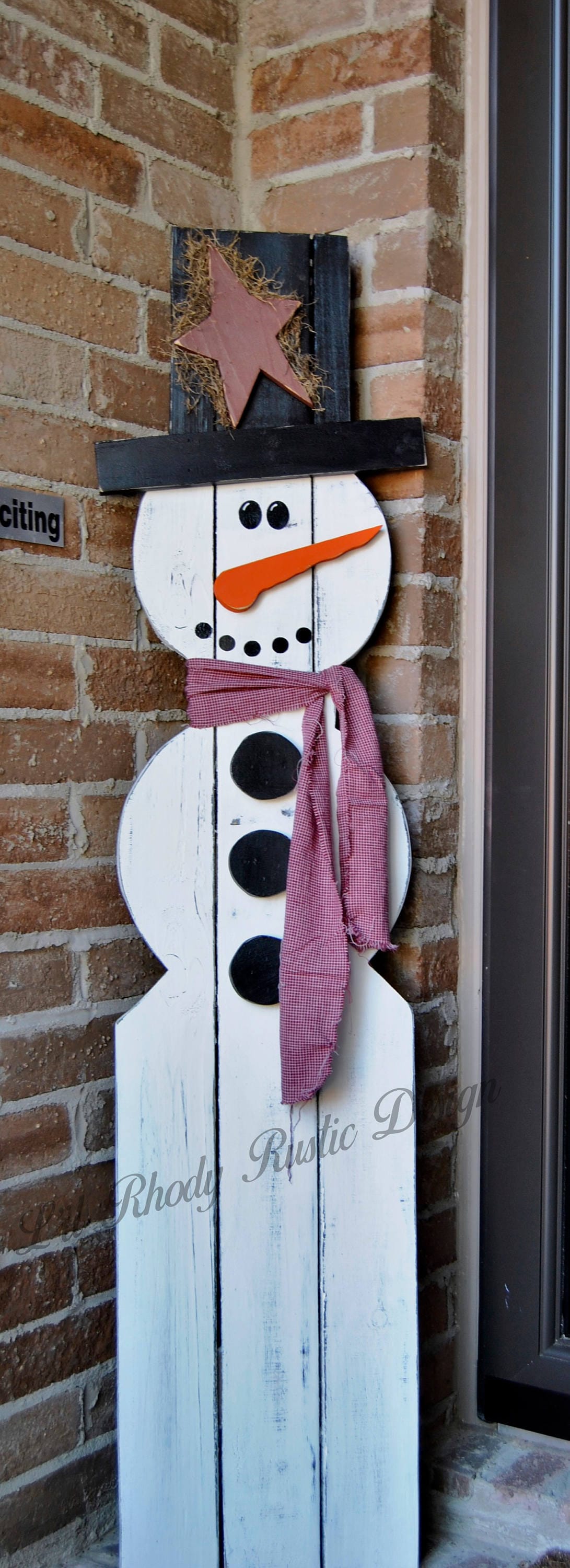 Porch snowman, primitive wood snowman, country wood snowman, snowman ...