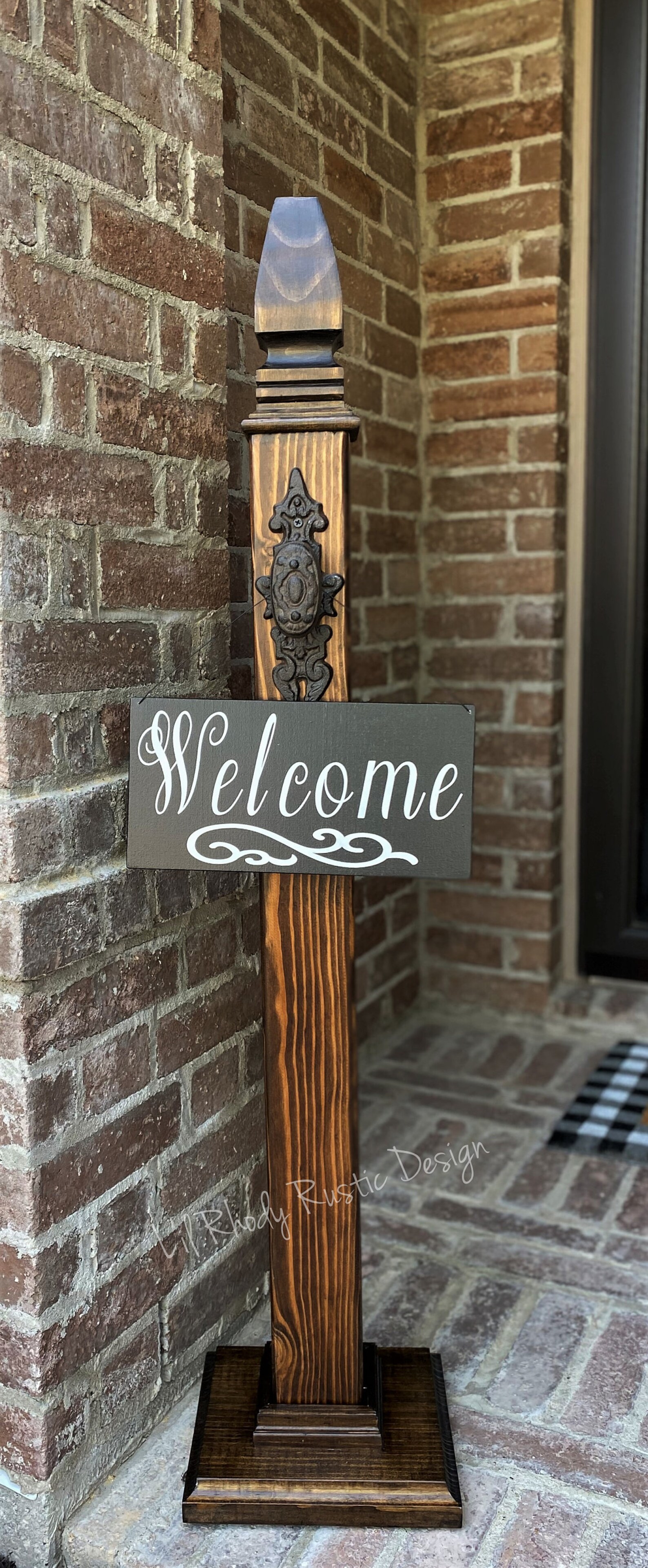 Decorative Porch Post With Decorative Welcome Sign | Etsy