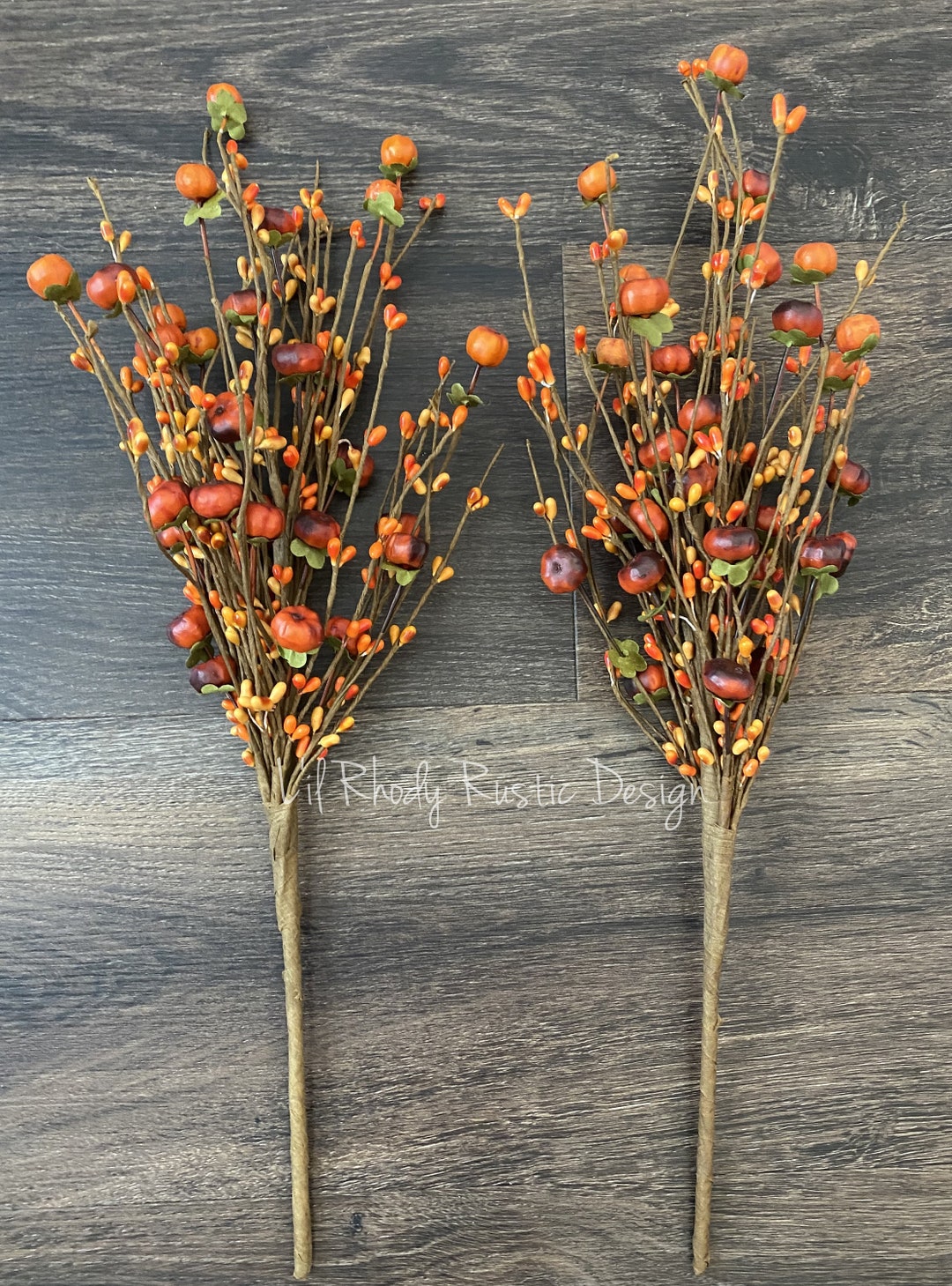 Orange Pumpkin, Pip Berry Pick, Fall Pick, Thanksgiving Spray - Etsy