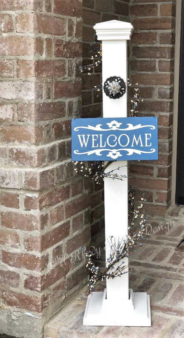 Decorative Welcome Sign Porch Post