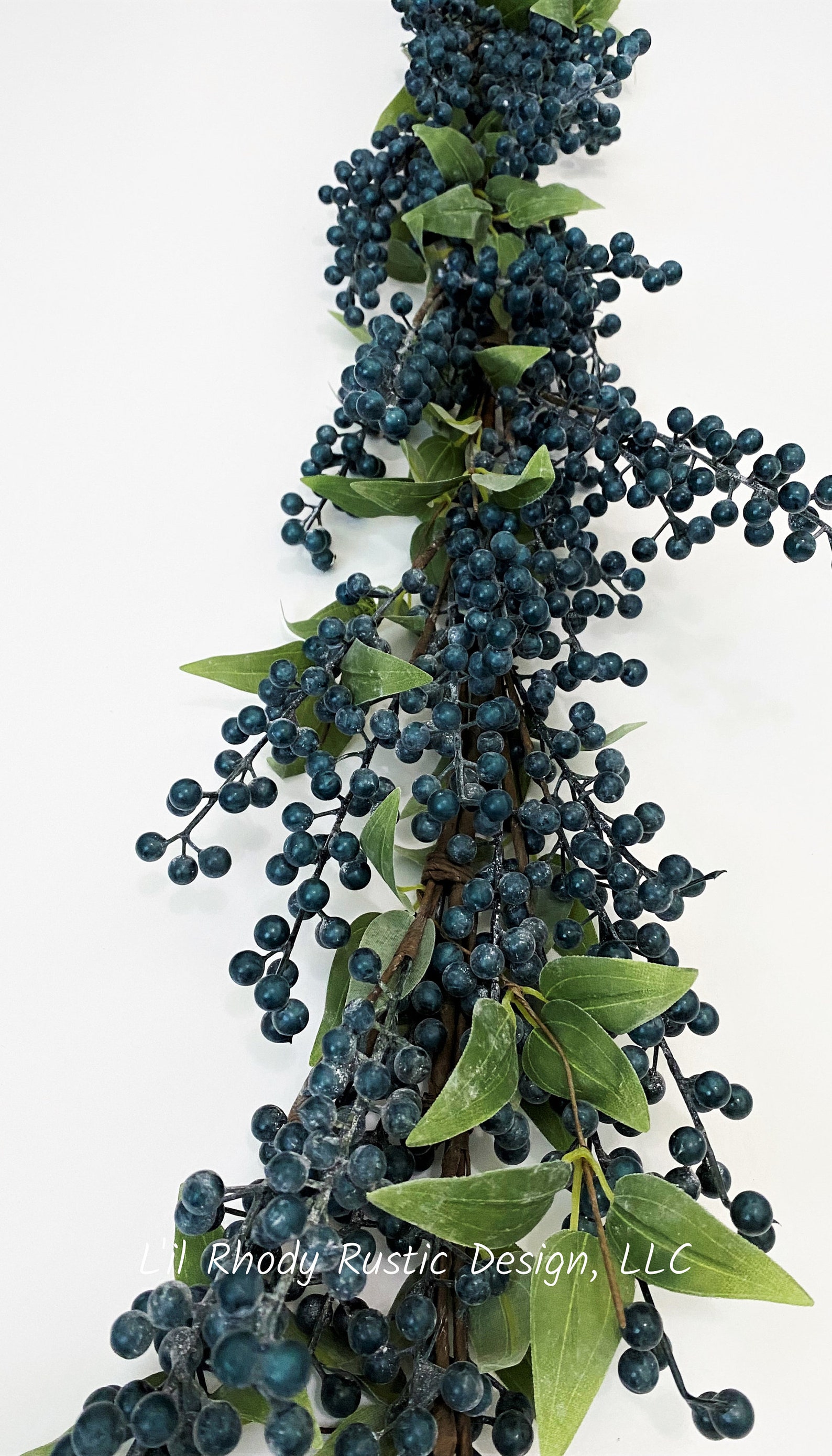 Blueberry With Leaves Powdered Faux Garland Farmhouse - Etsy