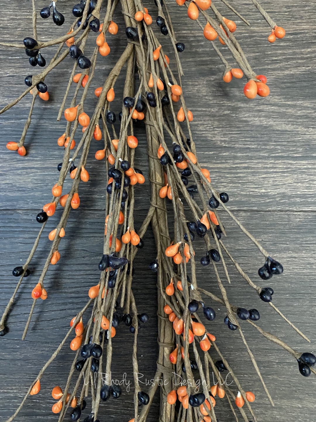 Orange and Black Pip Berry Garland, Country Garland, Floral Garland ...