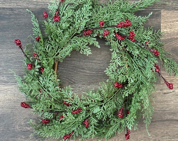 Farmhouse Traditional Christmas Candle Ring Farmhouse Red and - Etsy