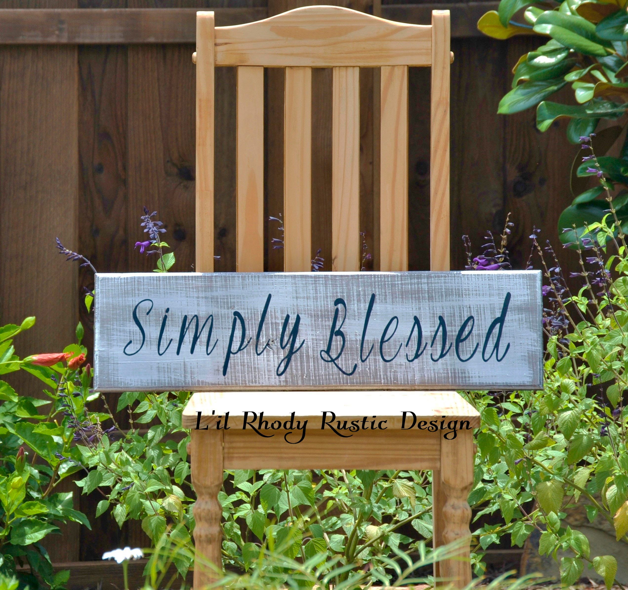 Simply Blessed Rustic Sign