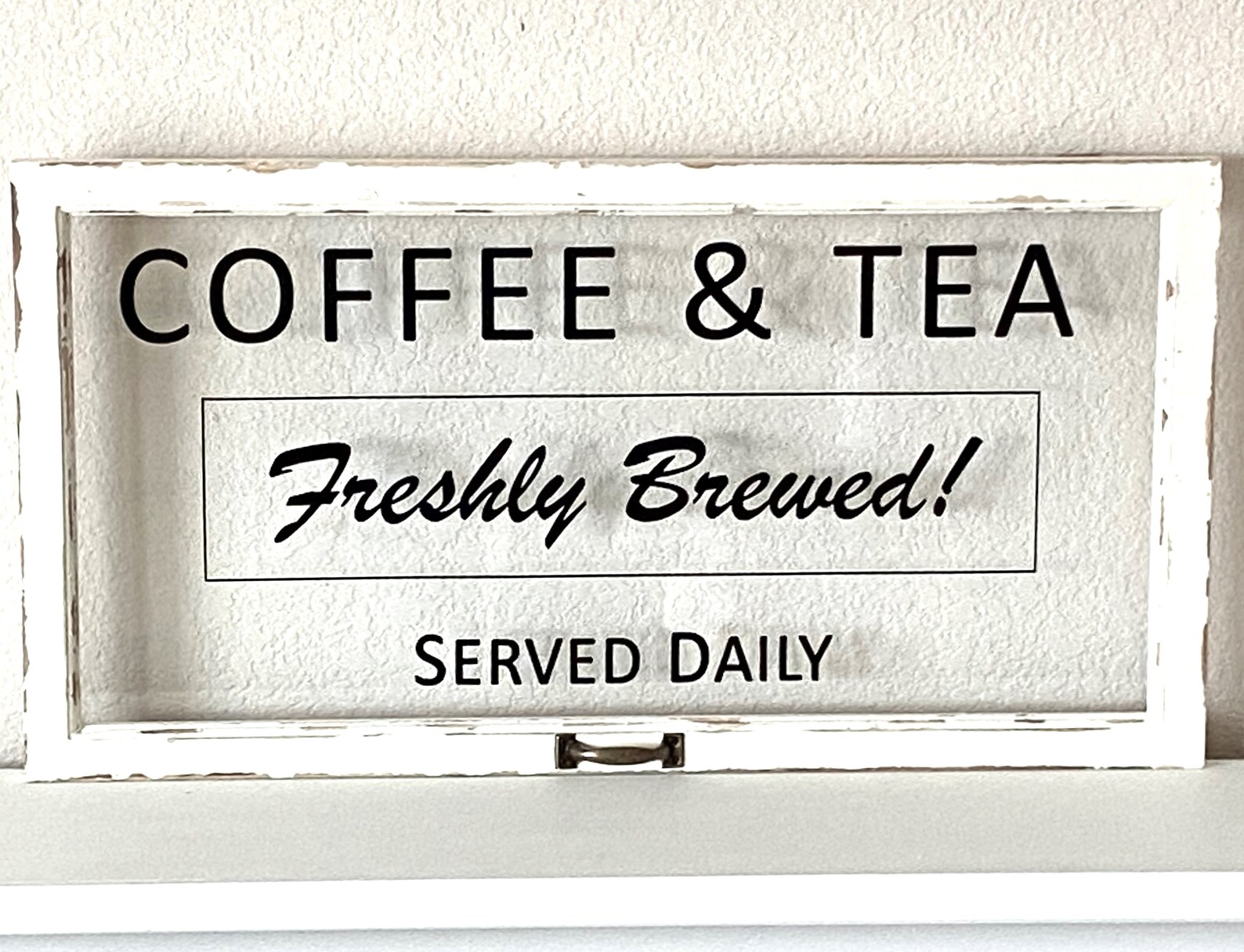 Cofffee and Tea Freshly Brewed Sign, Window Frame Sign, Vintage Style ...