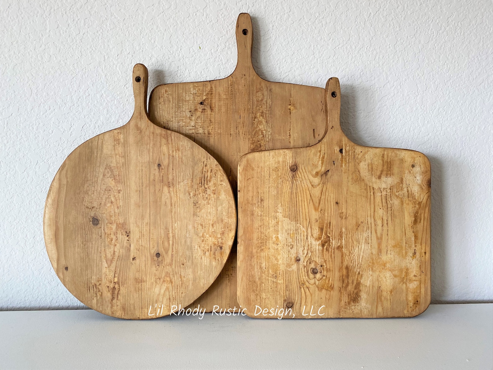 Set of Three Bread Boards, Medium Rectangle, Small Square, and Small ...