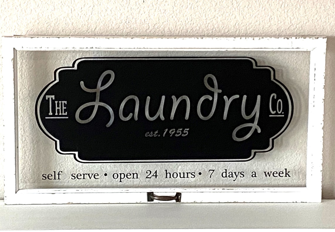 The Laundry Co. Sign Window Frame Sign Vintage Style Window | Etsy