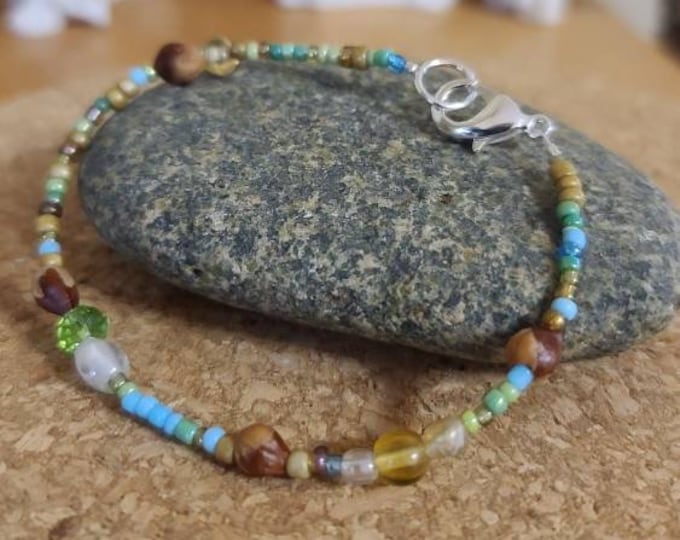 Navajo Inspired Juniper Cedar Bead Bracelet or Anklet With Double ...