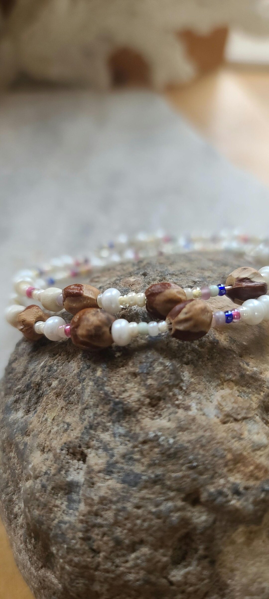 2 Layered Ghost Bead Bracelet: Juniper Berry Protection Jewelry - Etsy