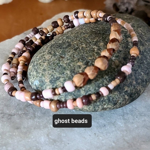 Pink Ghost Beaded Bracelets - Etsy