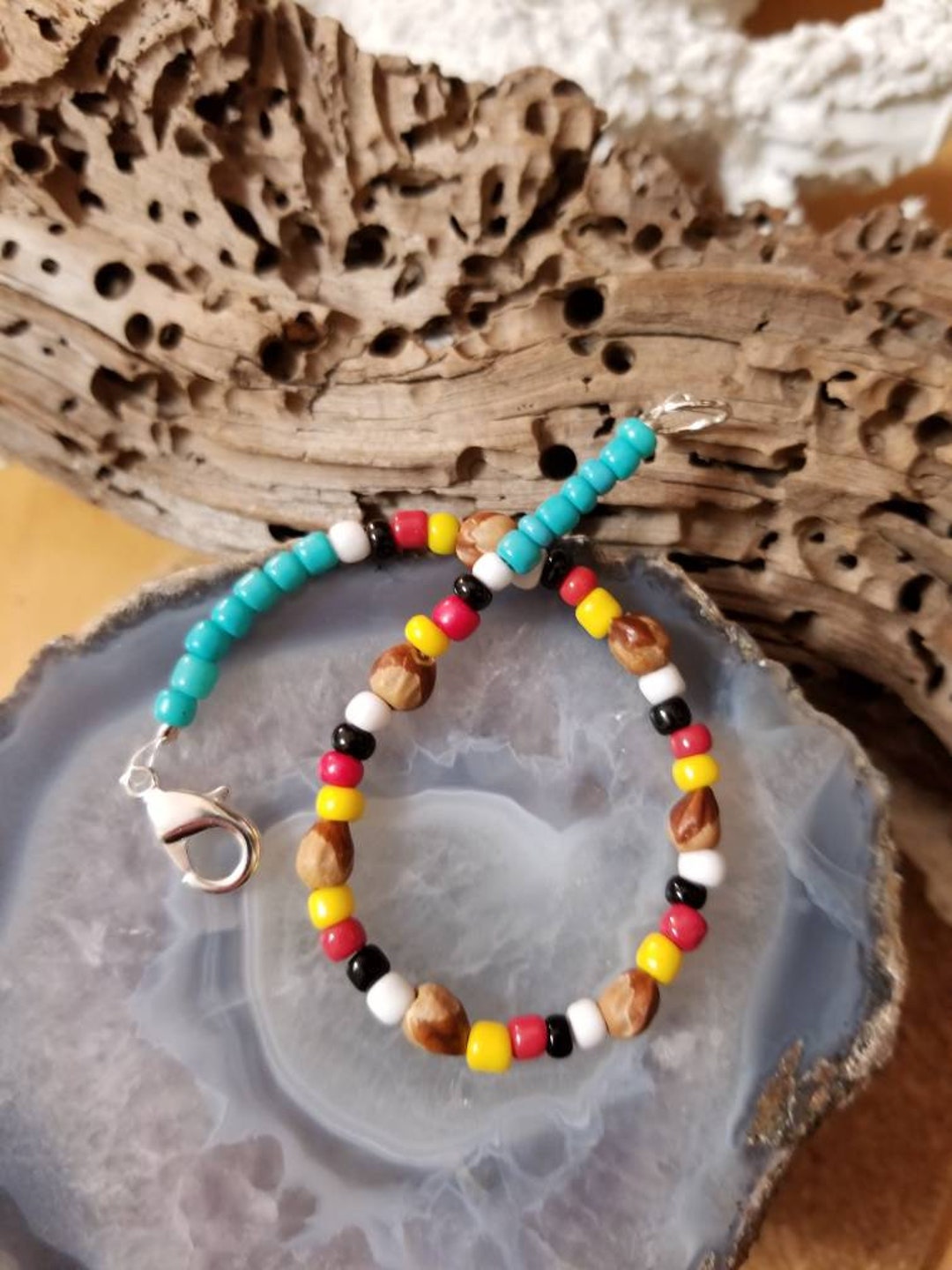 Navajo Ghost Bead Bracelet, Medicine Wheel Colors, Protection Jewellery ...
