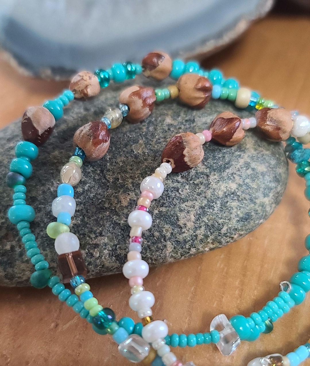 Ghost Bead Bracelet Stack: Healing Energy, Protection, & Calming ...