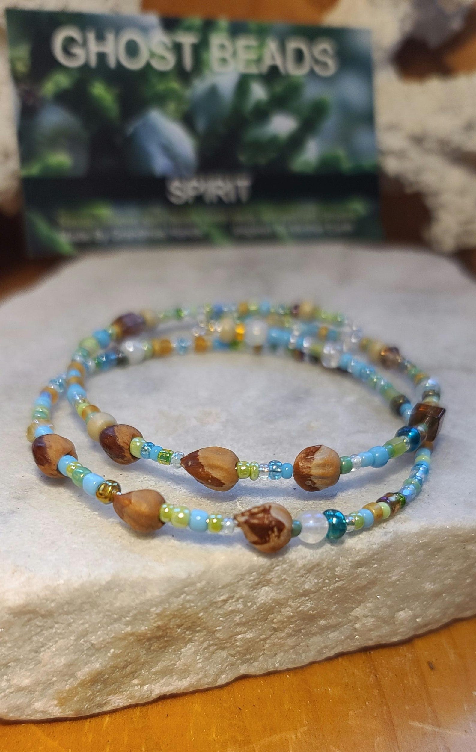 2 Bracelets, Layered Bracelet, Ghost Spirit Ghost Bead Jewelry - Etsy