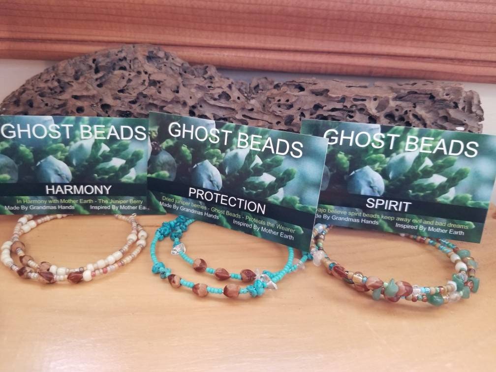Bracelets of Ghost Bead Jewellery for Protection Juniper | Etsy