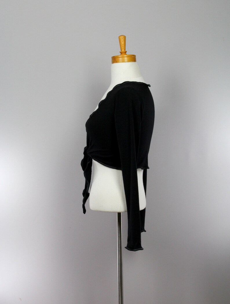 Open Front Shrug Black Bolero Long-sleeved Fair Trade - Etsy