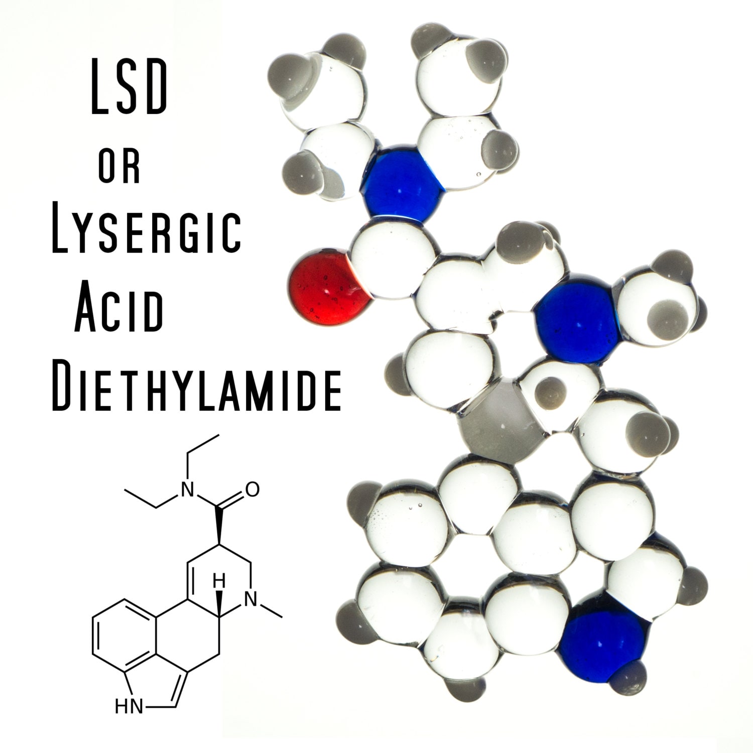 Lampworked Glass LSD Molecule Model - Standard Colors - Etsy