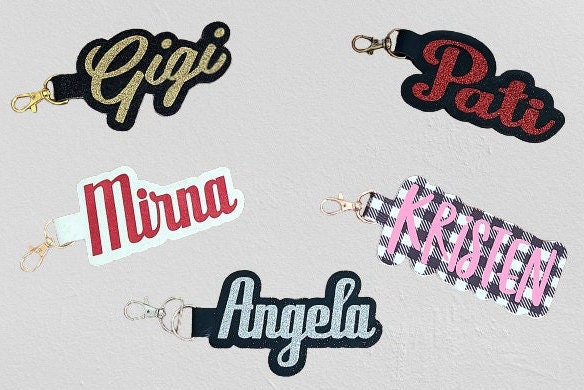 Personalized Faux Leather Keychains - Etsy