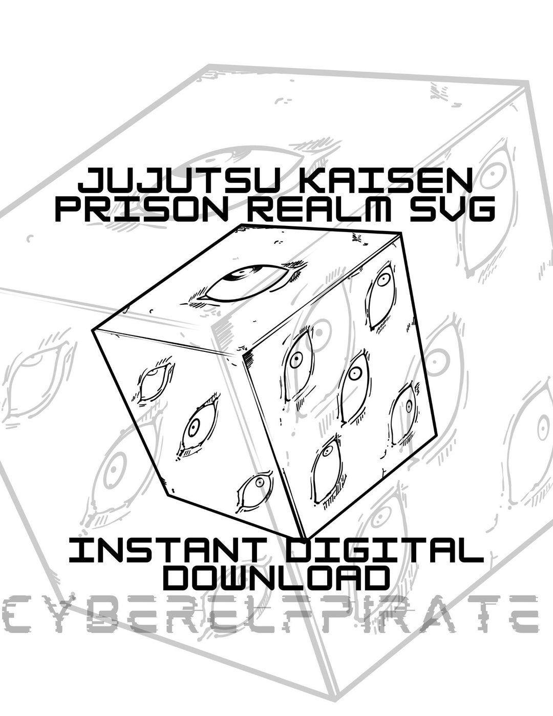 Jujutsu Kaisen Satoru Gojo Prison Realm SVG / PNG | Instant Digital ...