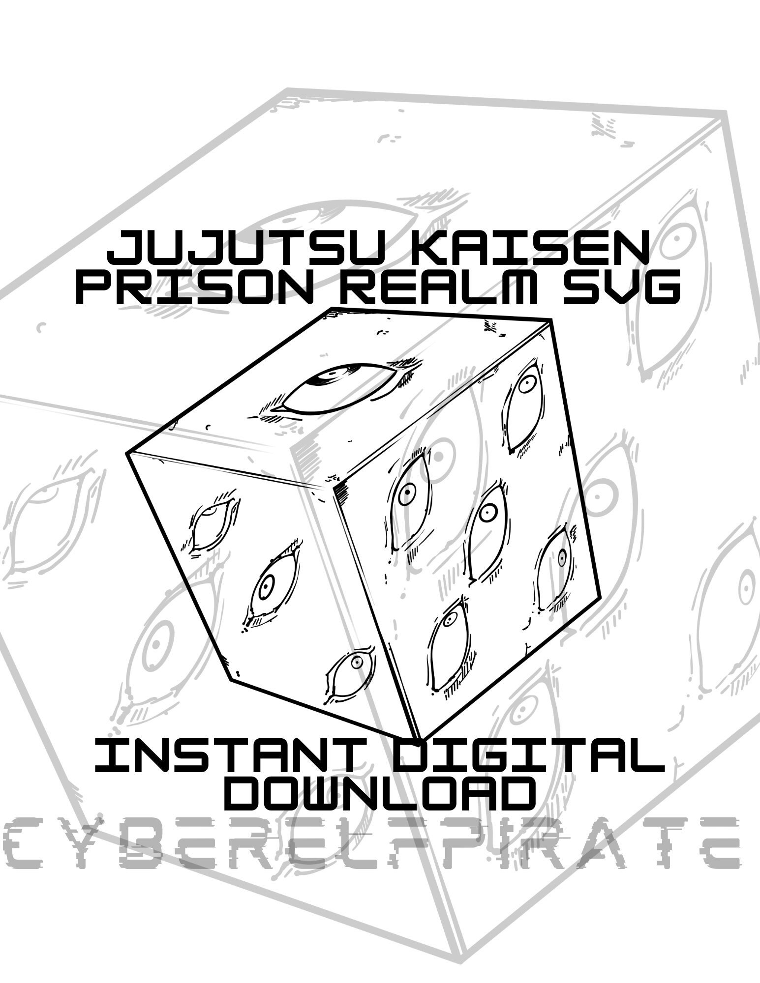 Jujutsu Kaisen Satoru Gojo Prison Realm SVG / PNG | Instant Digital ...