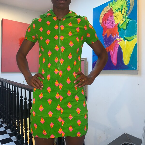 60s Mod Mini Dress - Etsy