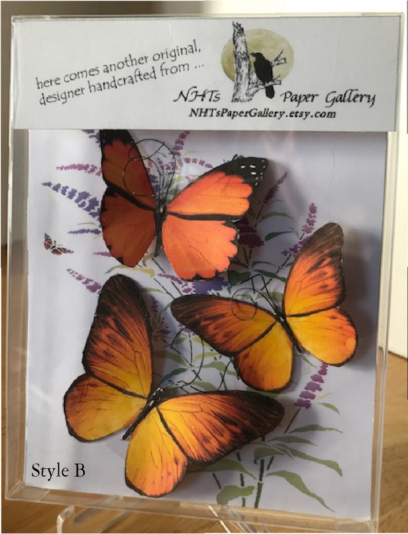 2-styles ALPHA BUTTERFLY, 3D Trio, Designer Handcrafted, Gift Wrapping ...