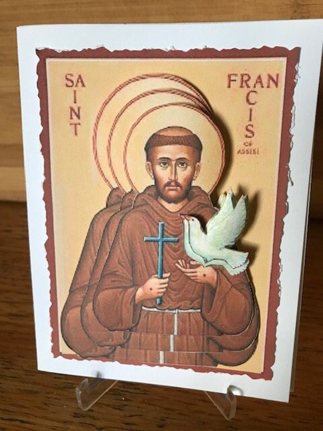 St. FRANCIS of ASSISI - Oct 4 Feastday - 3D Note Card/art Display ...