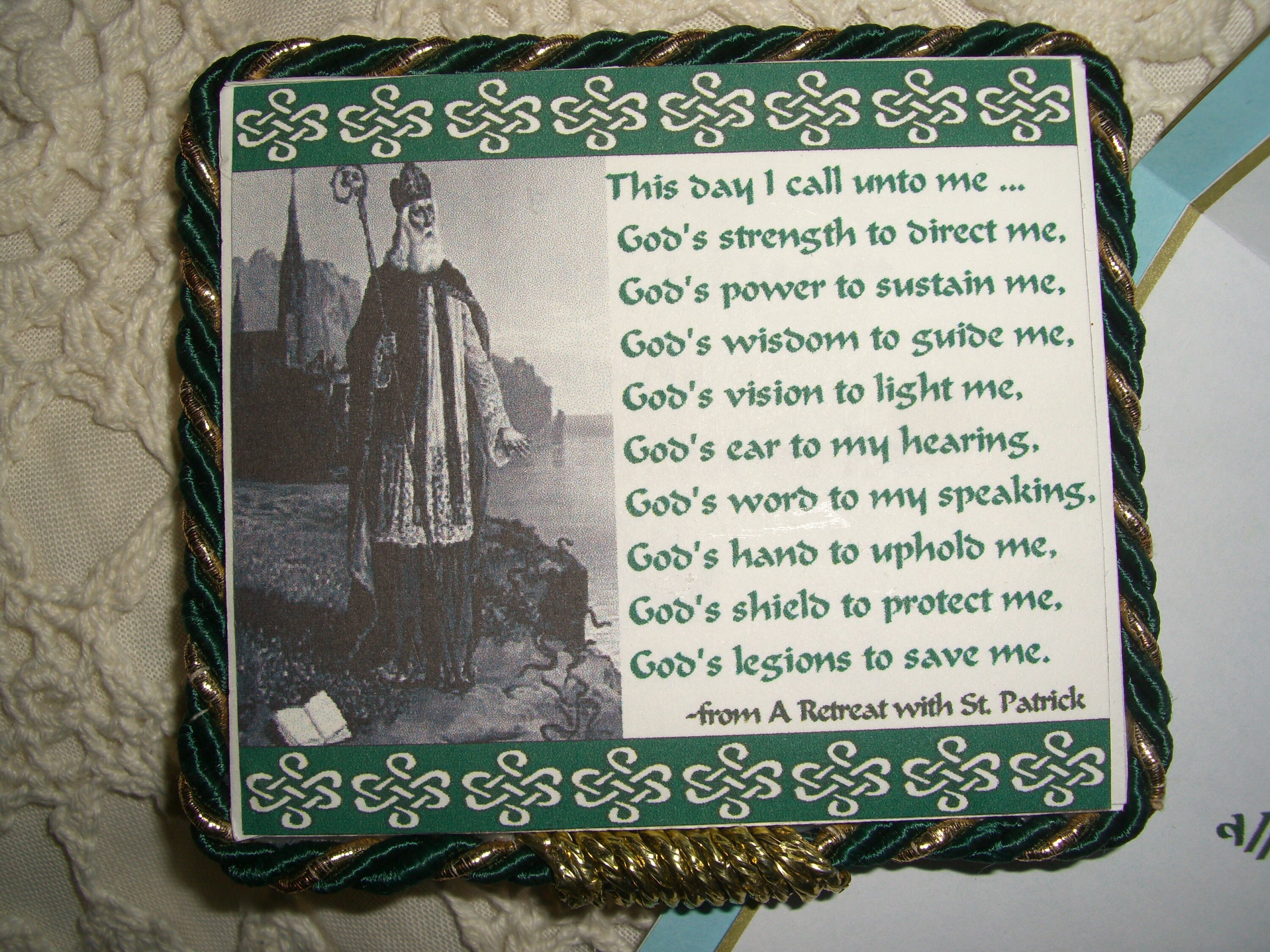BREASTPLATE of ST. PATRICK - Paper Sculpted Art Display - Mini-plaque ...