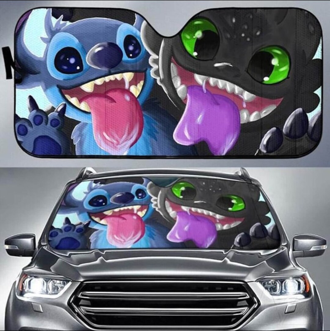 Stitch and Toothless Car Auto Sun Shades Car Accessories Car - Etsy