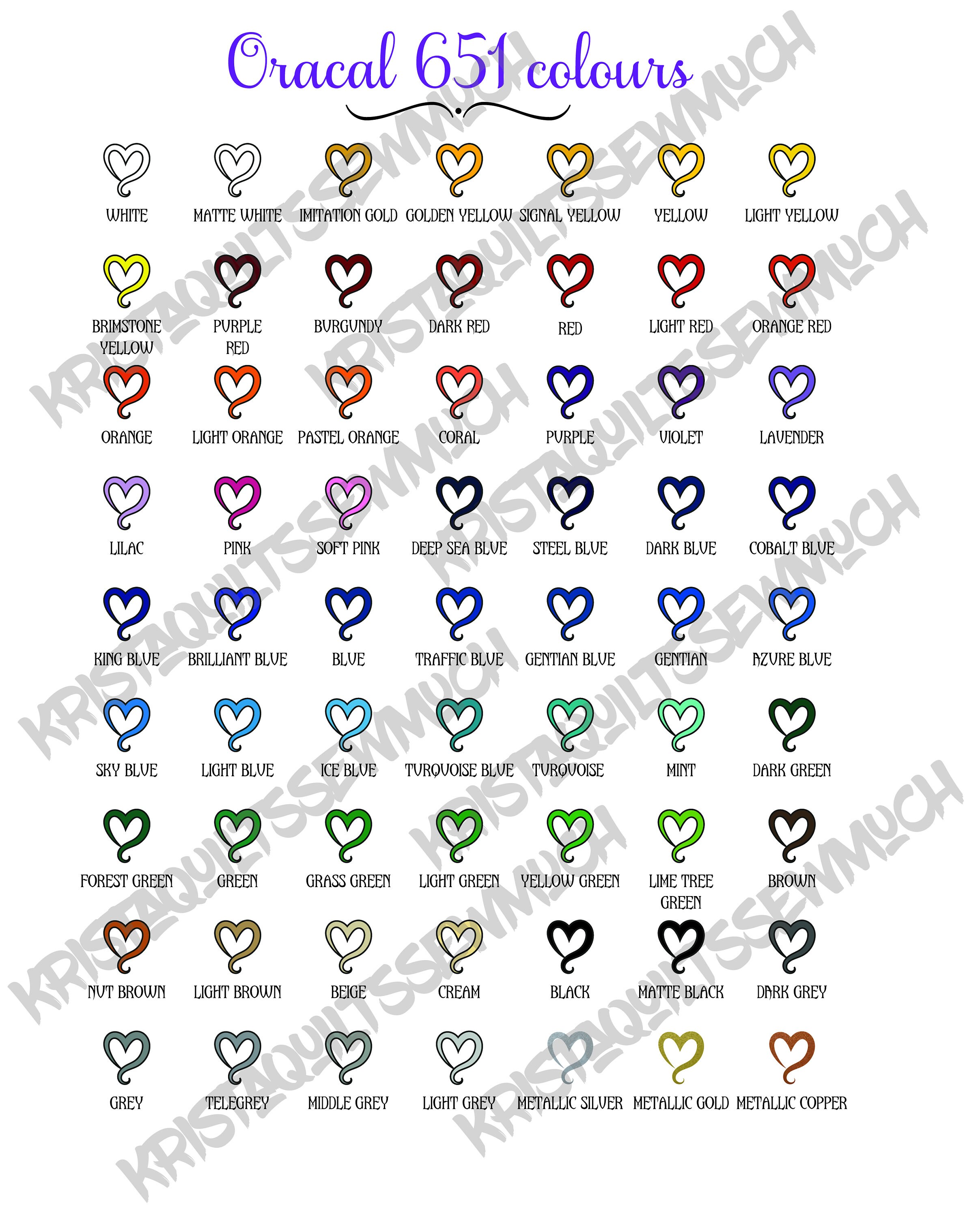 Oracal 651 color chart rgb - vinomake