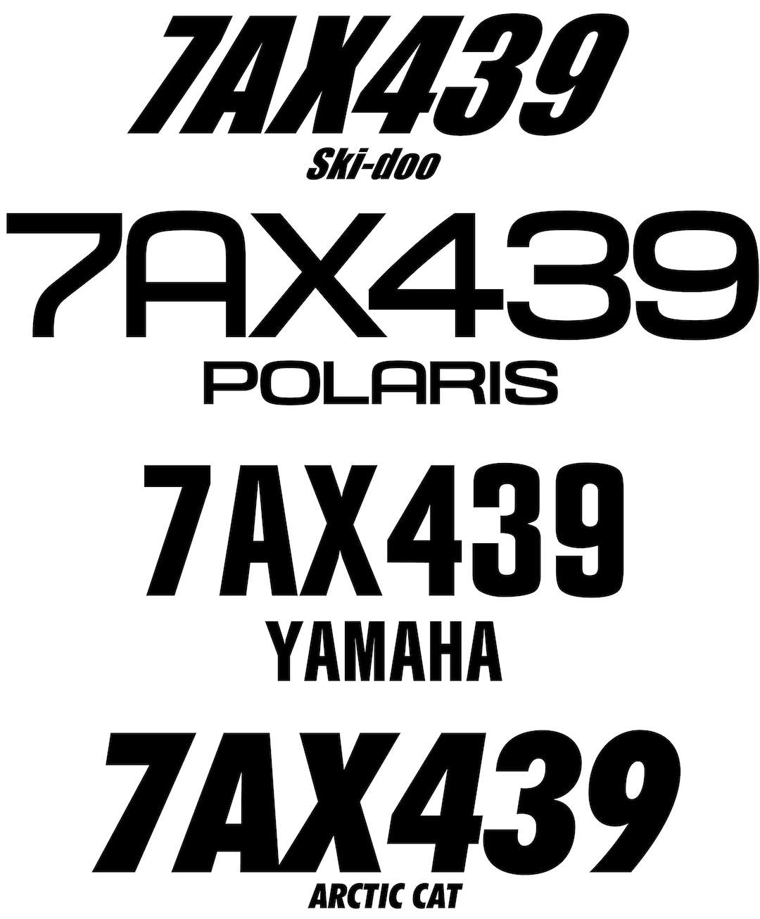 Snowmobile Registration Decals - Single Colour (set of Two) - Etsy