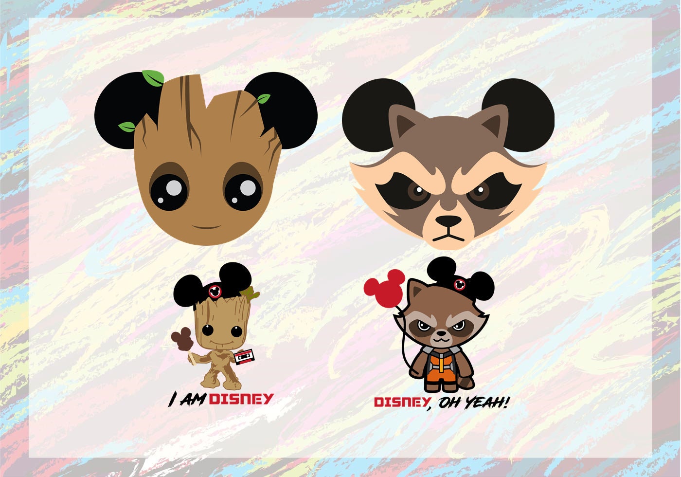 Groot mickey head vinyl iron on rocket mickey head vinyl iron | Etsy