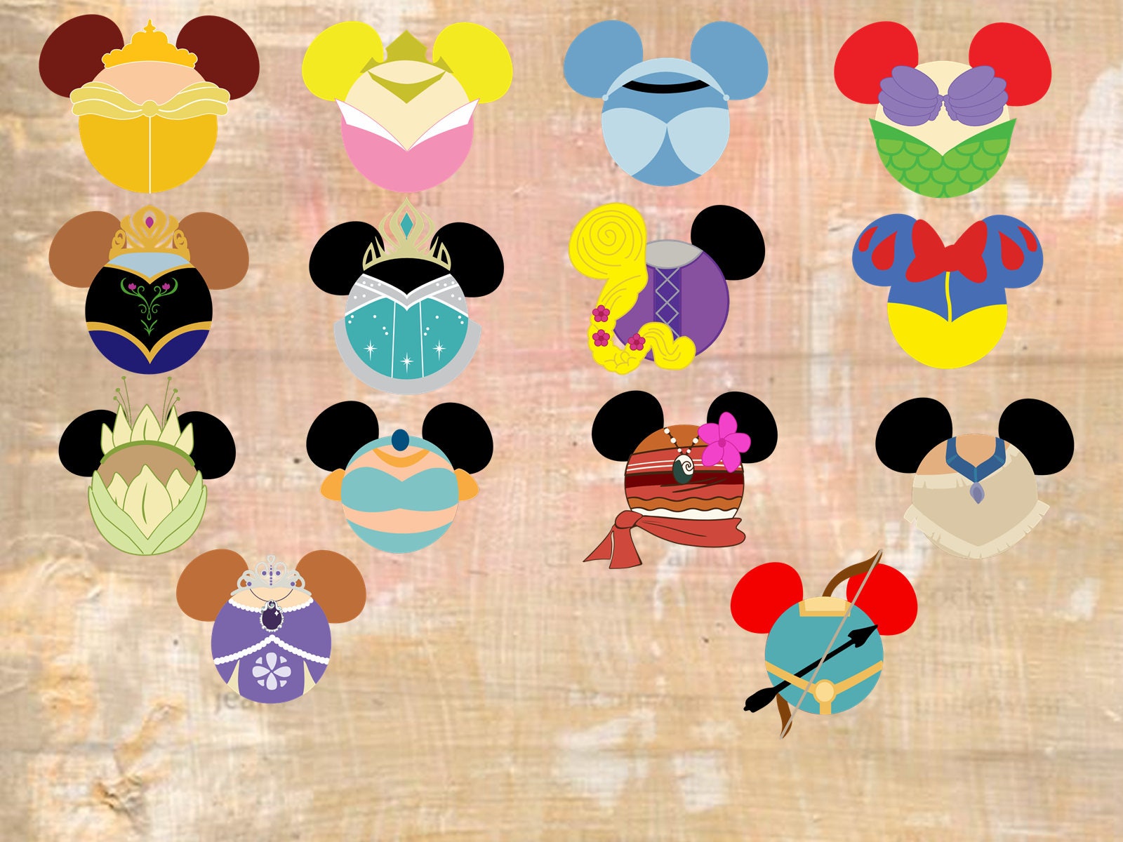 Disney Princess Mickey Heads Disney Iron On Disney Shirts - Etsy