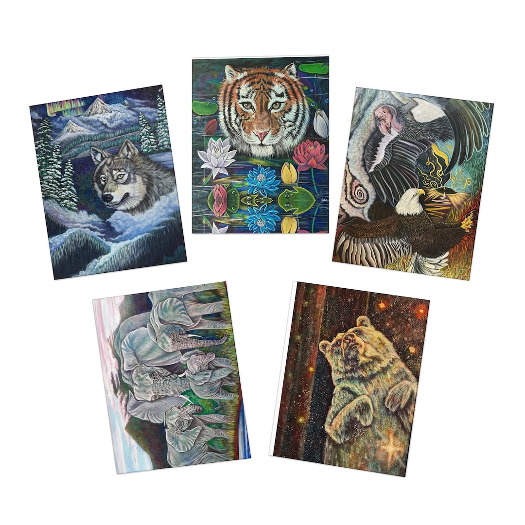 Animal Pack Multi-design Greeting Cards (5-pack) - Etsy