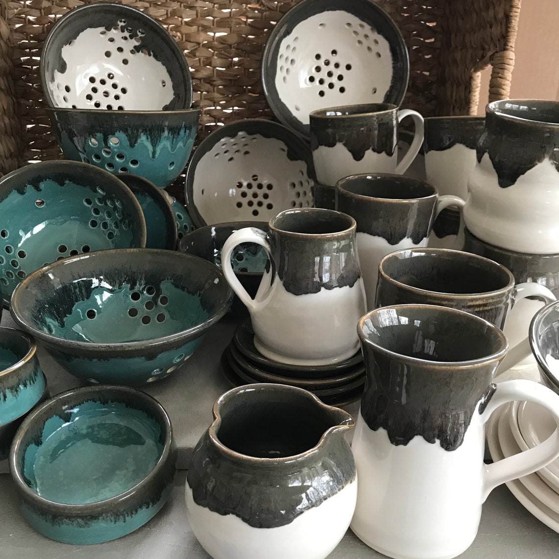 Berry Bowl and Plate Set..perfect for Grapes Berries Pitted - Etsy