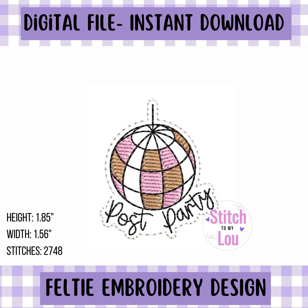 Post Party Embroidery Design, Medical Feltie Download, Labor and ...