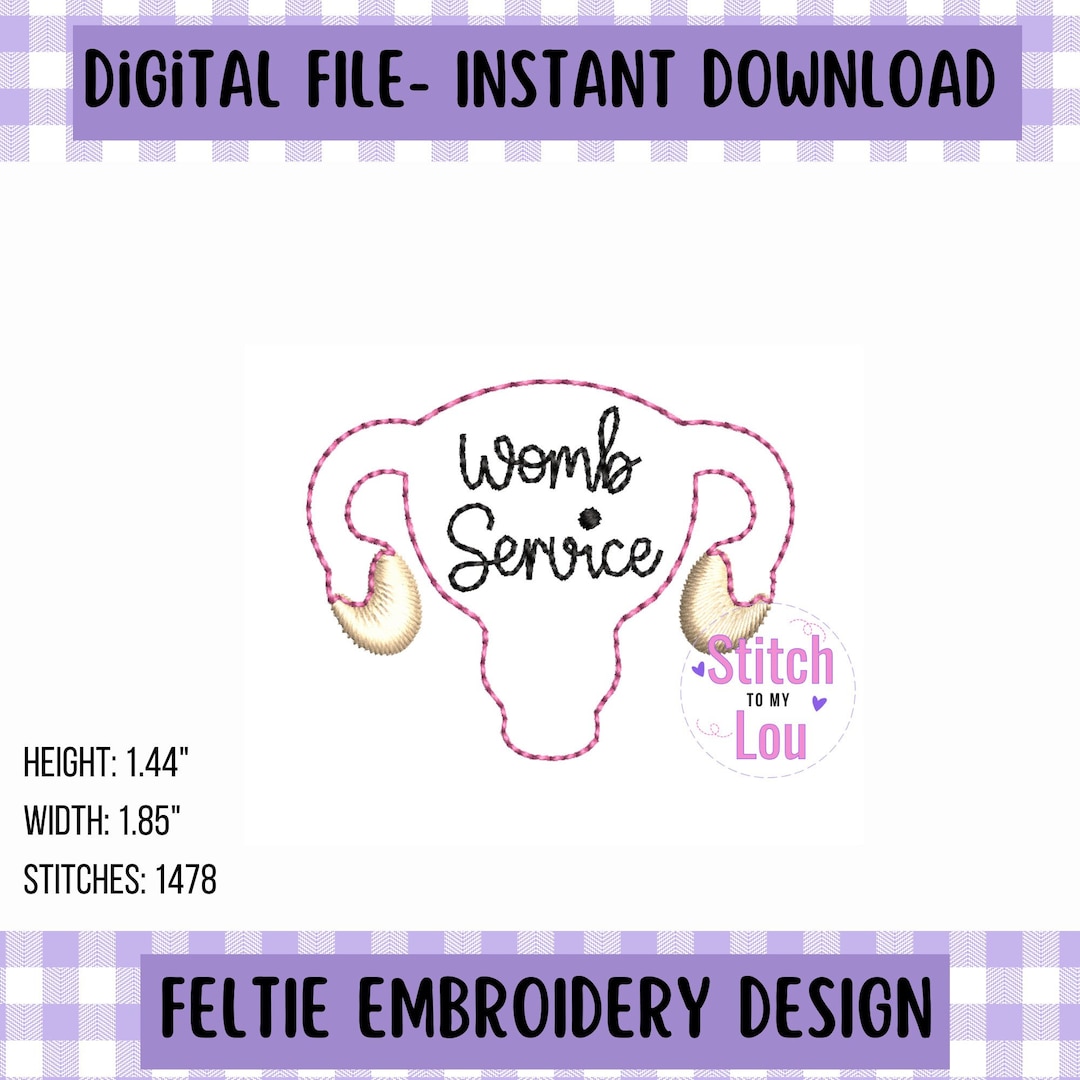 Womb Service Uterus Embroidery Design, Medical Feltie File, OBGYN ...
