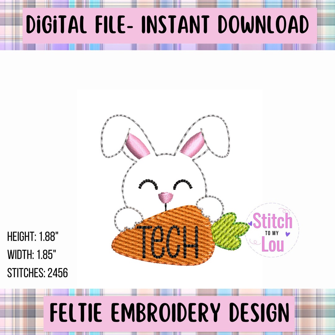 Tech Bunny Embroidery Feltie Download, Medical Easter Feltie Design ...