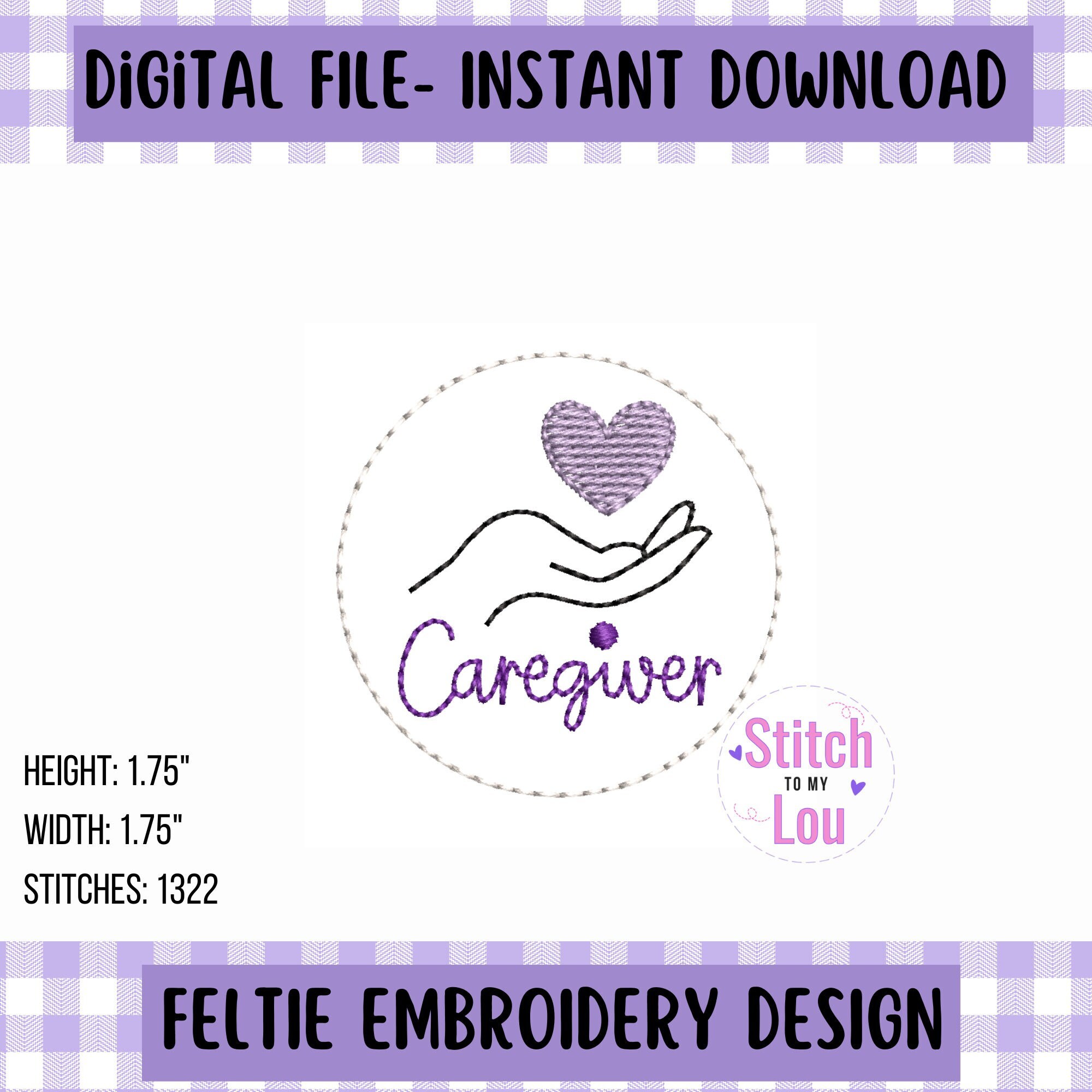 Caregiver Heart Feltie Embroidery Design (digital File) - Etsy