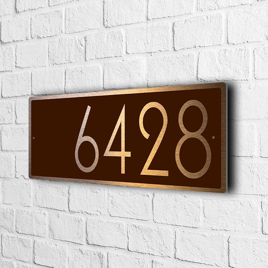 Custom Bronze Patina Address Sign: Outdoor House Number - Etsy