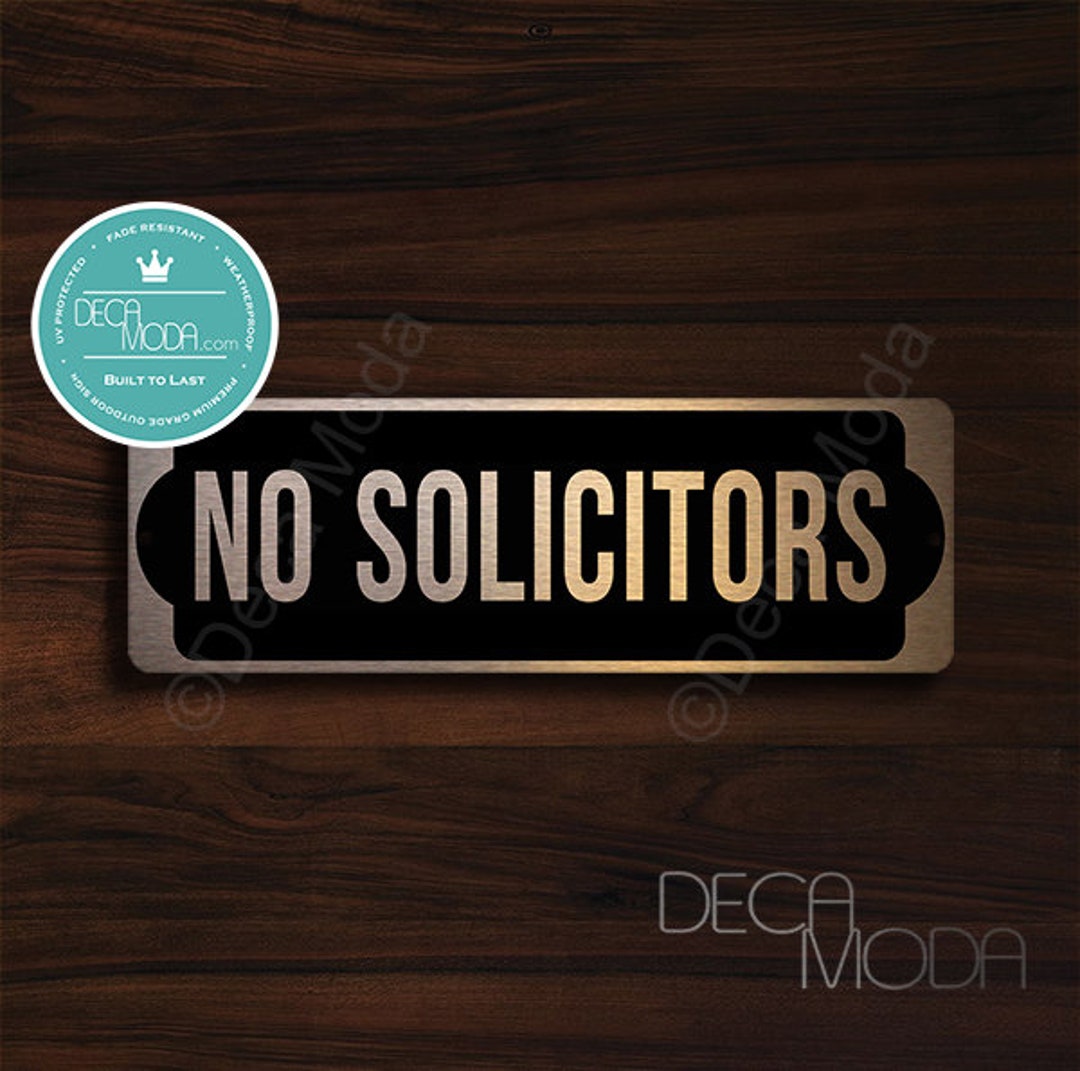 NO SOLICITORS SIGN, Brushed Copper No Solicitors Sign, Copper Black No ...