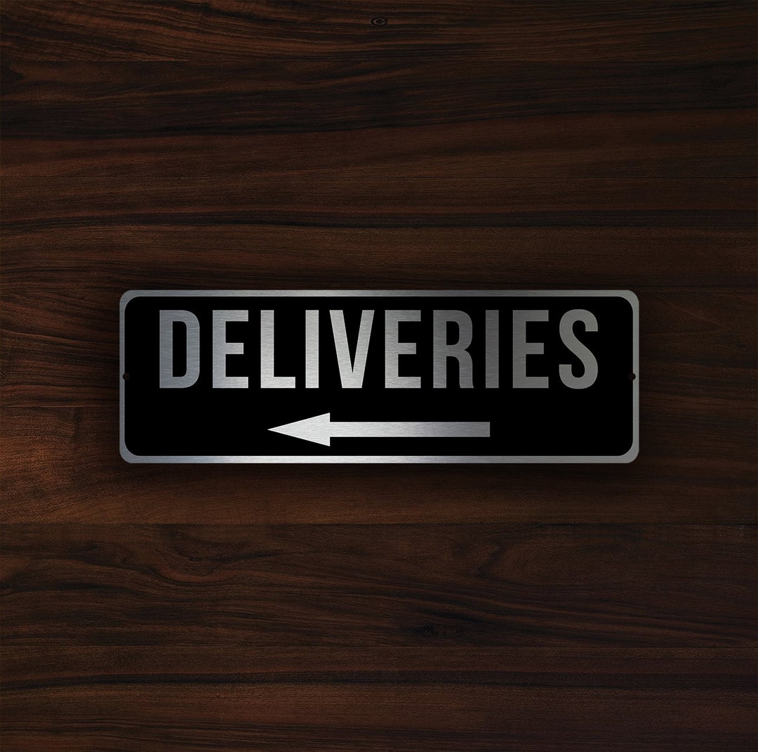 DELIVERIES SIGN, Deliveries Pointer Sign, Deliveries Direction Sign ...