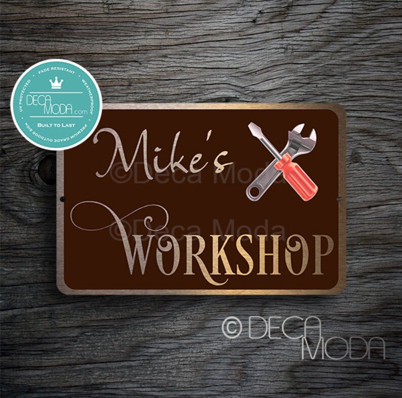 Workshop Sign Personalized Workshop Custom Signs Brushed - Etsy