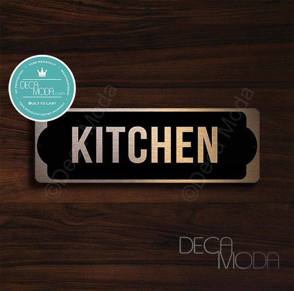 KITCHEN DOOR SIGN Brushed Copper Kitchen Sign Copper Black - Etsy