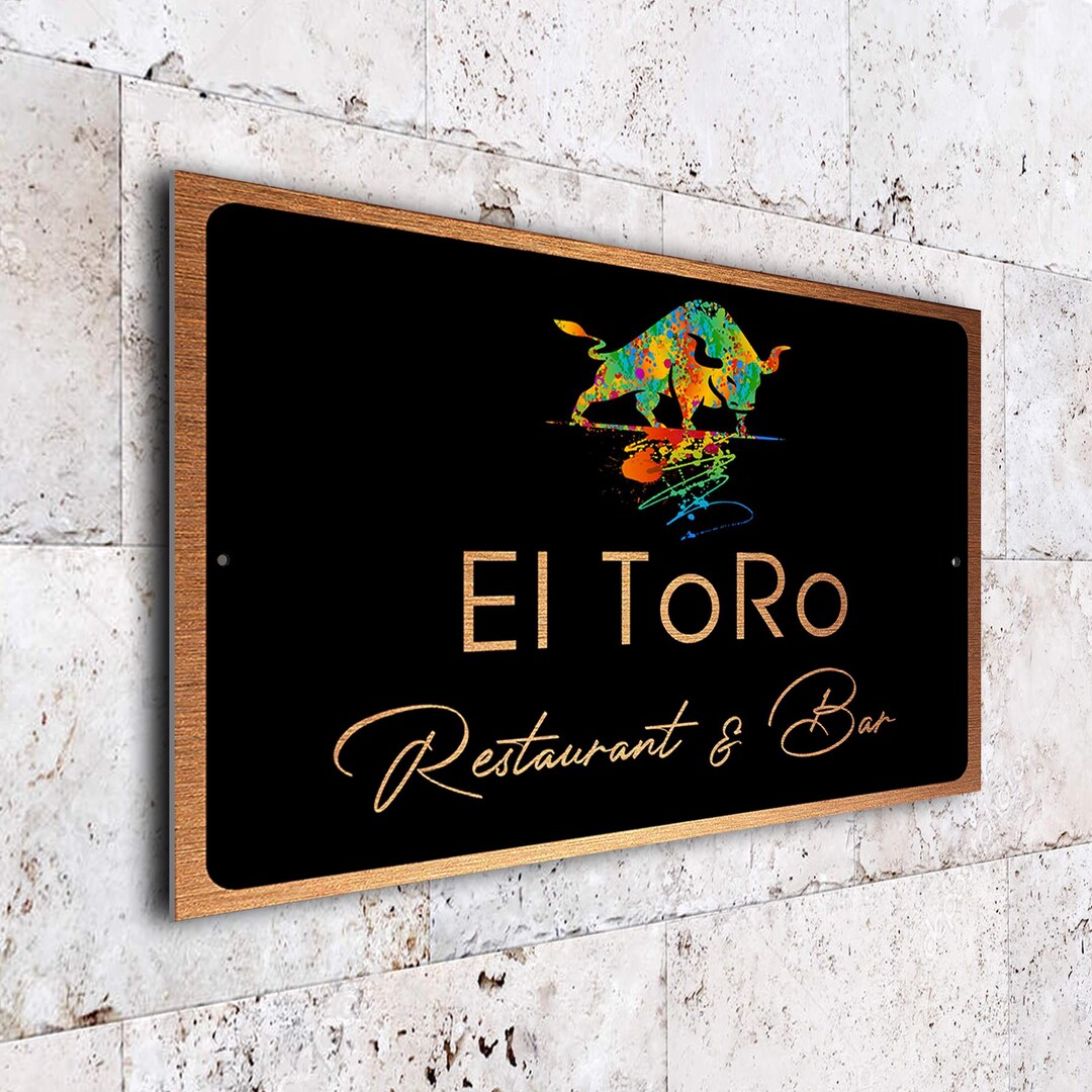 Restaurant Logo Wall Plaque, Customize This Full Color Outdoor ...