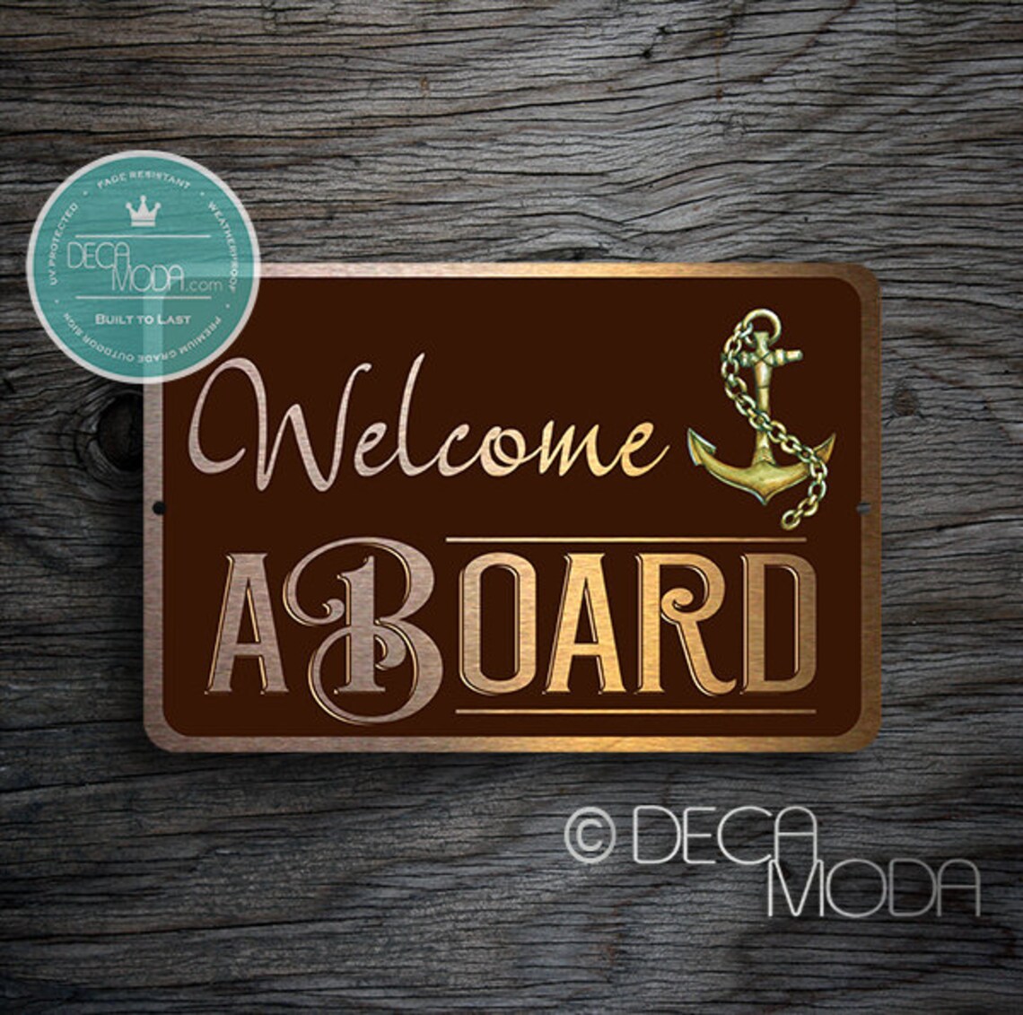 WELCOME ABOARD SIGN Welcome Signs Brushed composite Bronze | Etsy