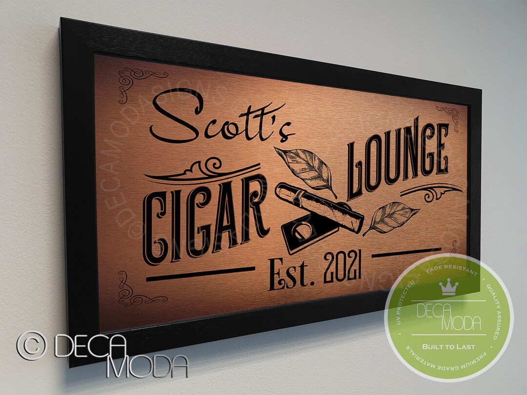 PERSONALIZED CIGAR LOUNGE Sign, Cigar Lounge Sign, Custom Signs, Cigar ...
