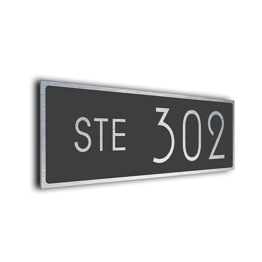 Brushed Aluminum Custom Suite Number Sign: Modern Office Decor - Etsy