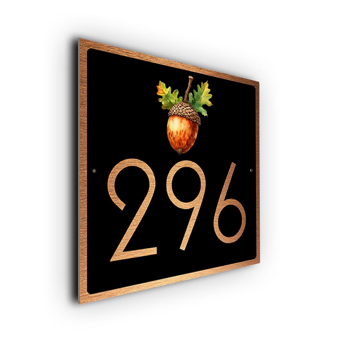 Acorn House Number Sign: Weatherproof Aluminum Plaque - Etsy