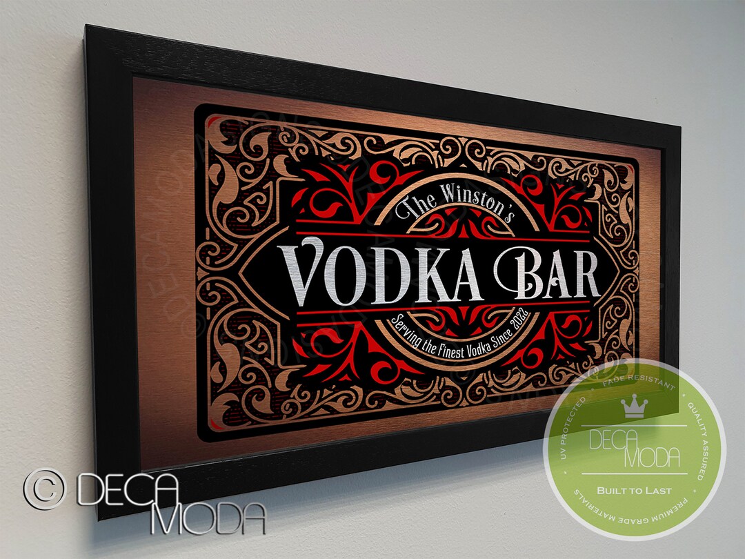 PERSONALIZED VODKA Bar Sign, Bar Sign, Custom Signs, Brushed Metal ...