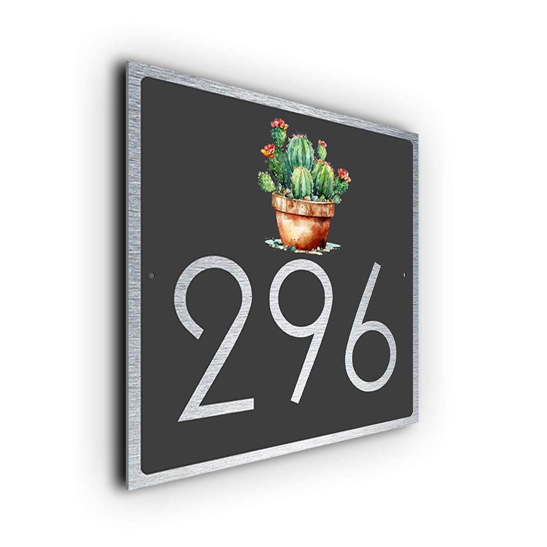 Cactus House Number Sign House Numbers Cactus Numbers Number Sign With ...